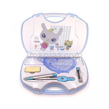 ست پرگار و خط کش 7 تکه HONGBO کد 8010 آبی روشن - Hongbo Compass And ...